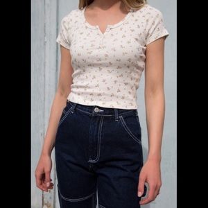 Brandy Melville | Tops | Brandy Melville Pink Floral Zelly Top | Poshmark